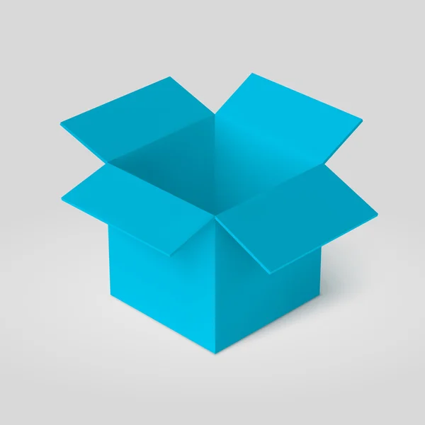 3d open white box. Realistic package cardboard box. Vector illustration ...