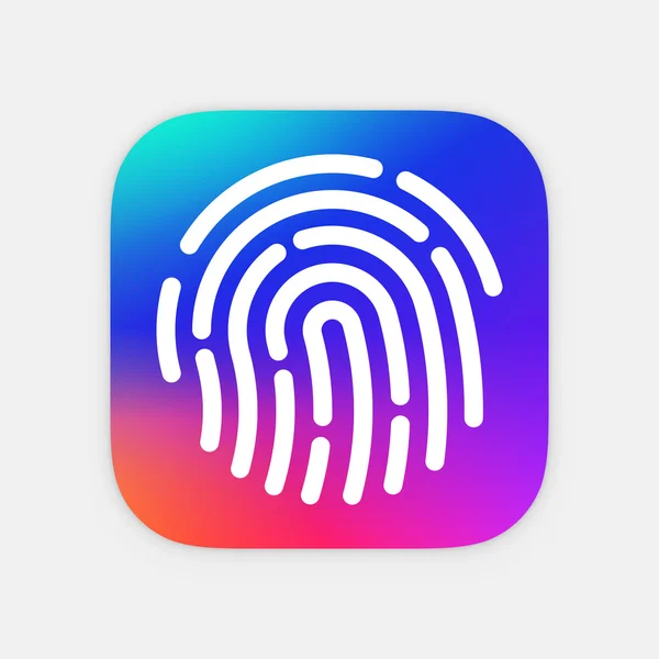 ID App icon template. Fingerprint vector illustration. Mobile ...