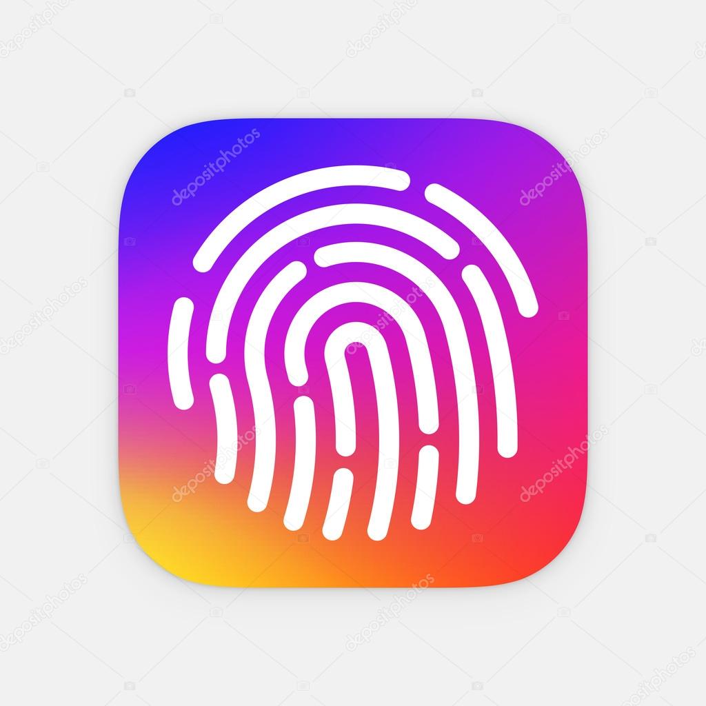 ID App icon template. Fingerprint vector illustration. Mobile ...