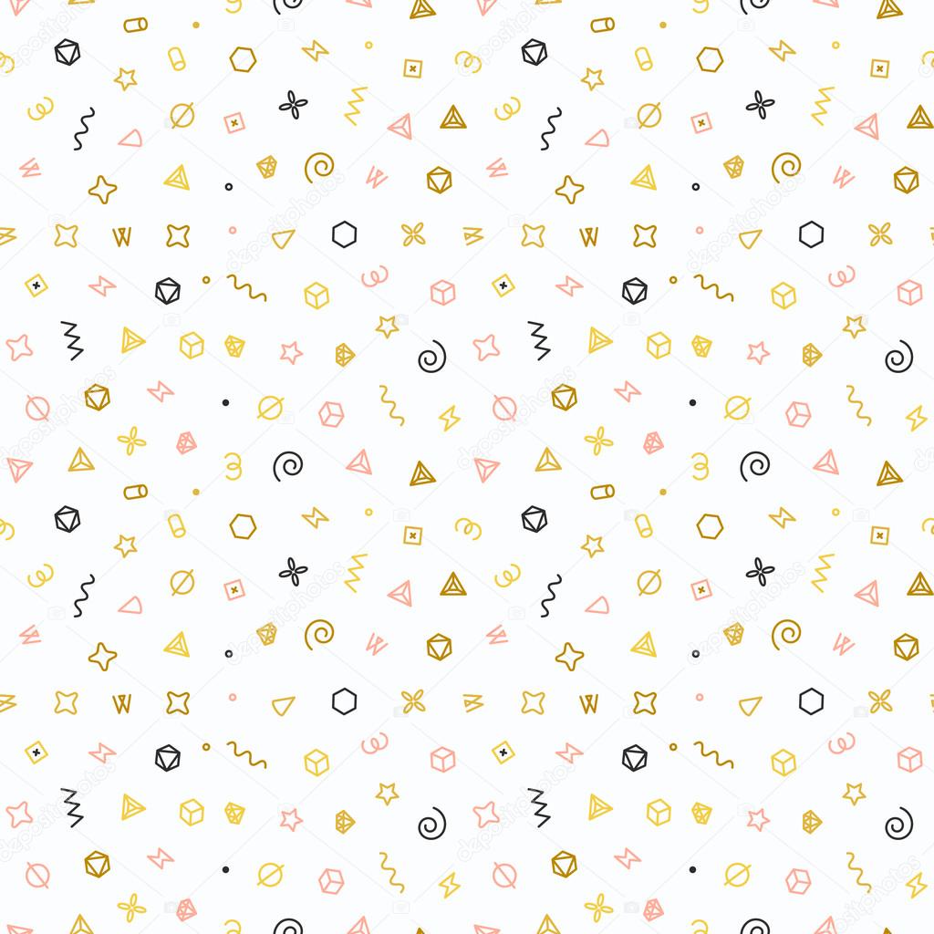 Geometric shapes seamless pattern. Gold pattern for fashion and ...