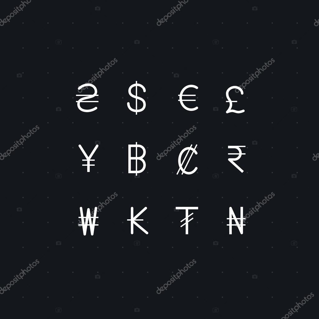 Currency Outline vector icons for web and mobile Stock Vector Image by ...