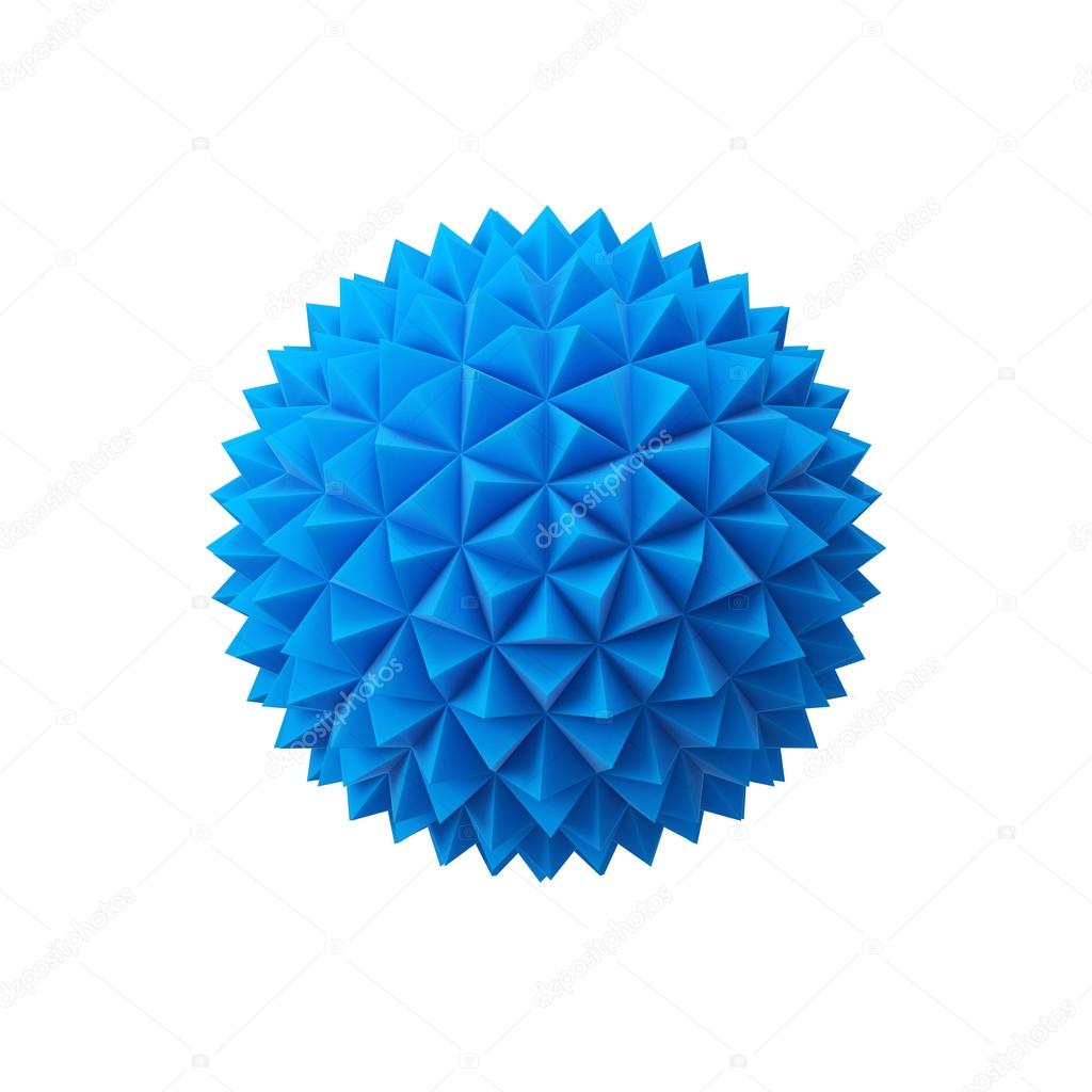Abstract sphere with triangular faces. Isolated on white background ...