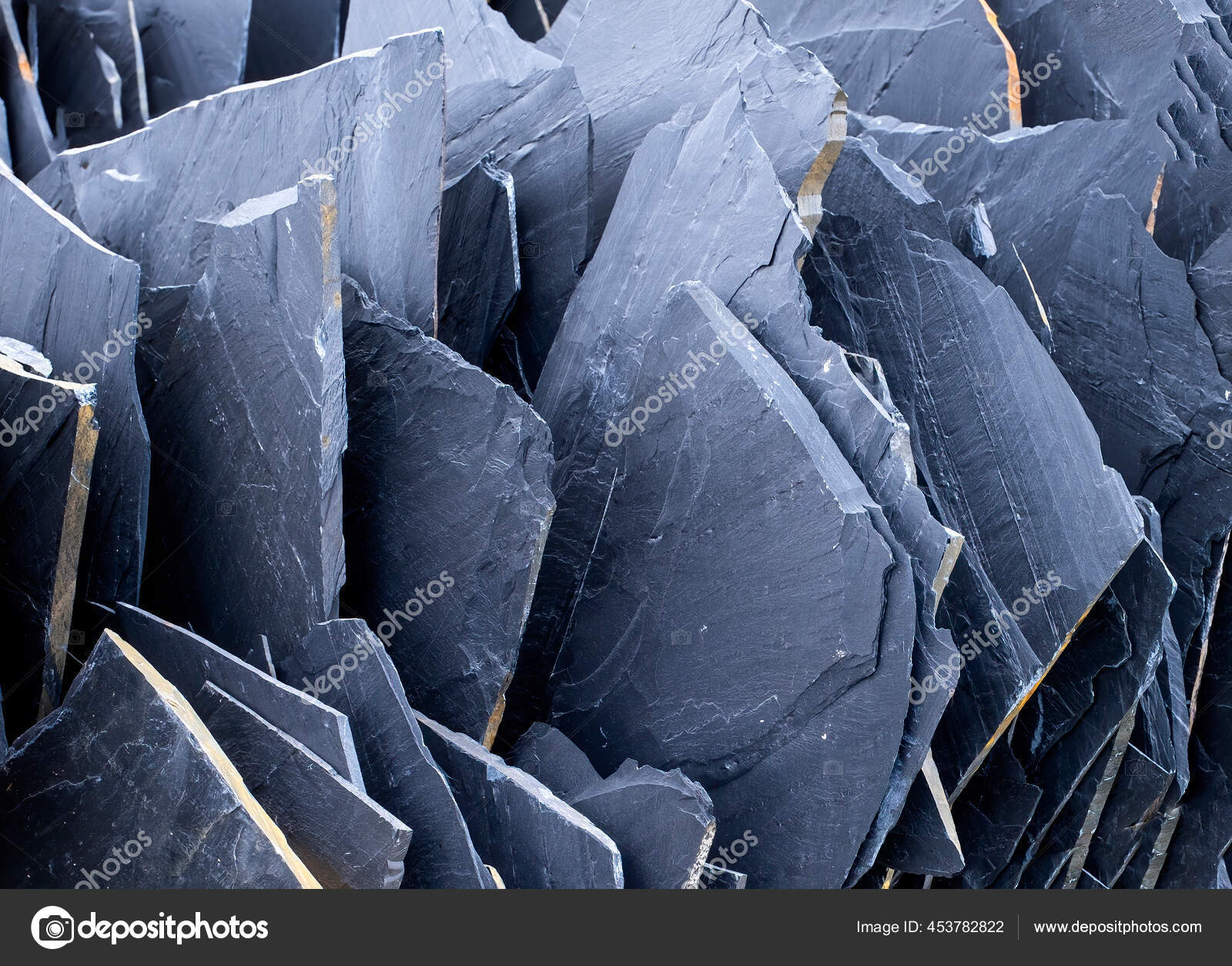 Texture Black Slate Slabs Quarry Pit Building Material Black Stone ...