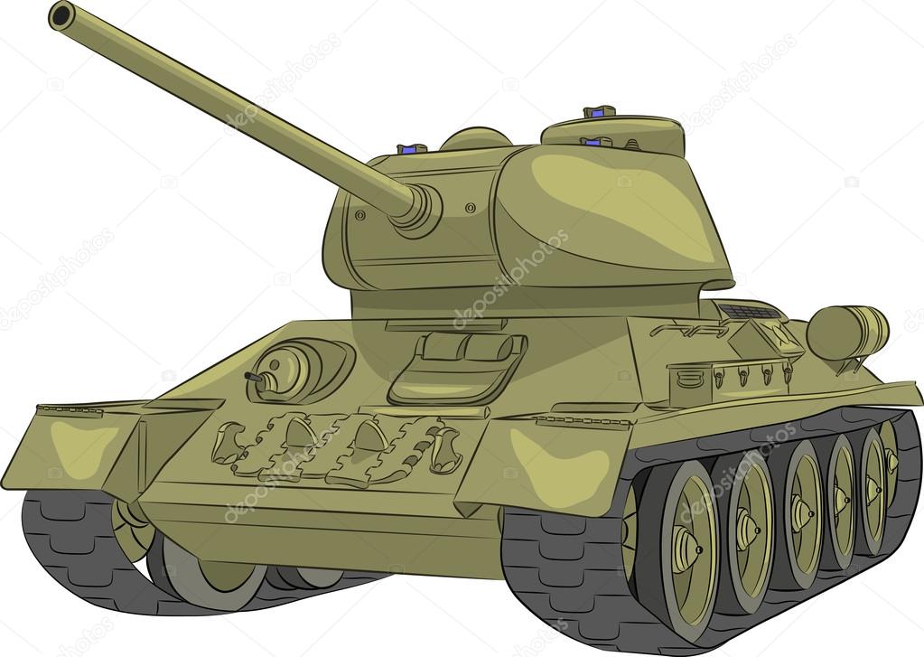 Vector. Middle tank T-34-85. Stock Vector Image by ©pillerss #78686680