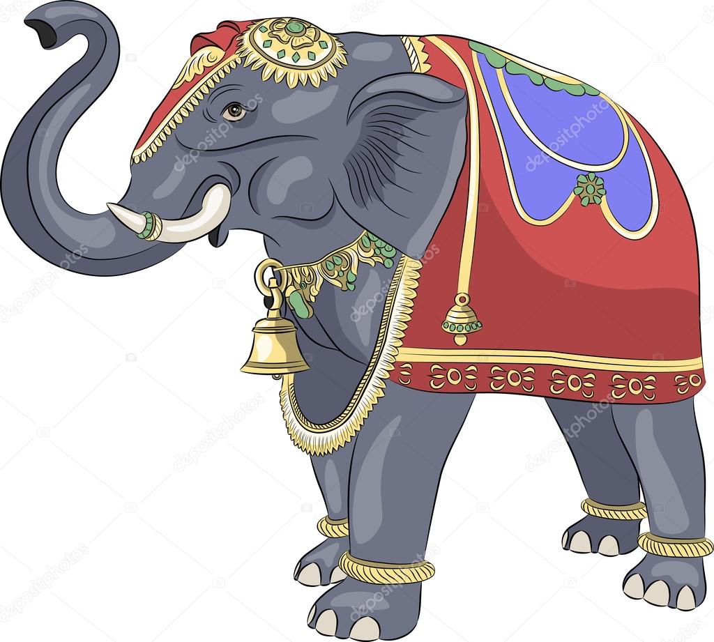 Vektor. dekorierter indischer Elefant. - Vektorgrafik: lizenzfreie ...