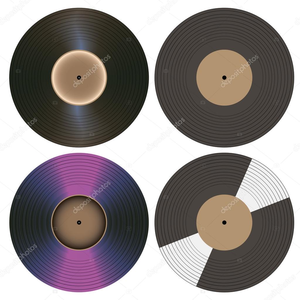 Vinyl records collection isolated on white Stock Vector Image by ...