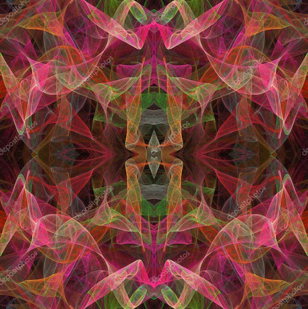 Seamless, continuous, repeating fractal pattern in multi-colored ...