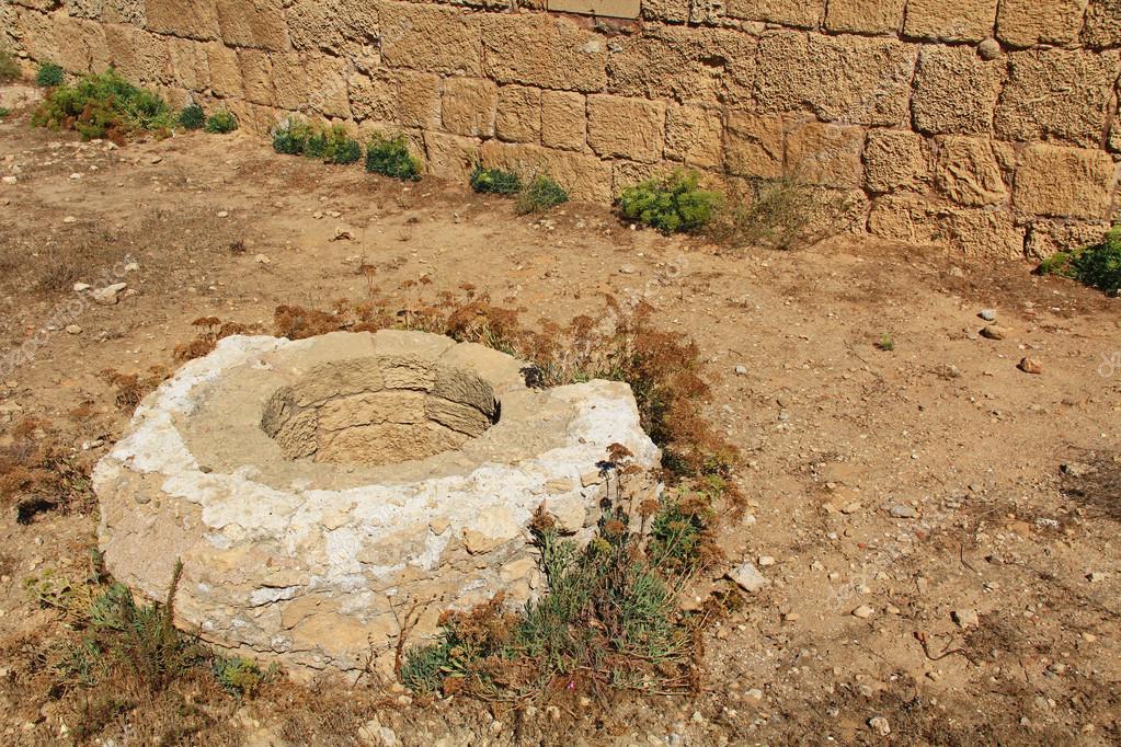 Historical Well in Caesarea Maritima National Park Stock Photo by ...