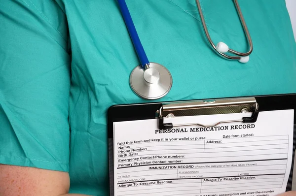 Doctor with medical chart and stethoscope - Stock Image - Everypixel
