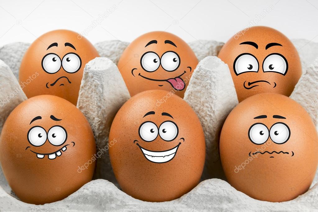 Eggs with faces and various expression — Stock Photo © tofotografie ...