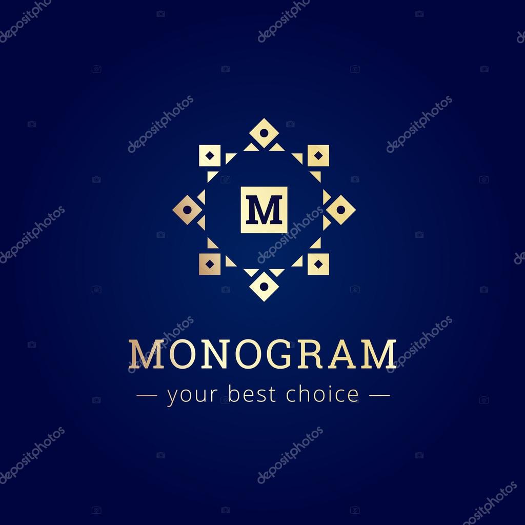 Vector elegant simple monogram logo. Geometric logotype Stock Vector by ...