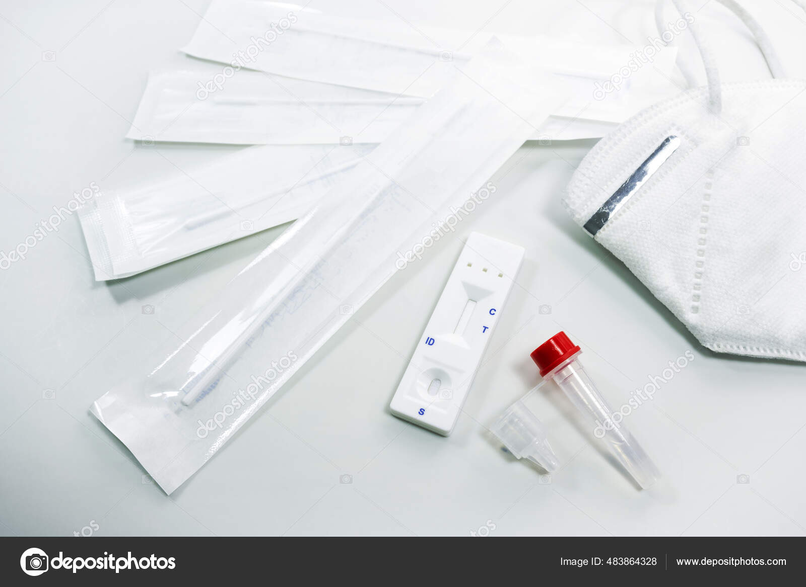 Rapid Antigen Self Test Kit Covid Diagnostic Home Nasal Swabs Stock ...