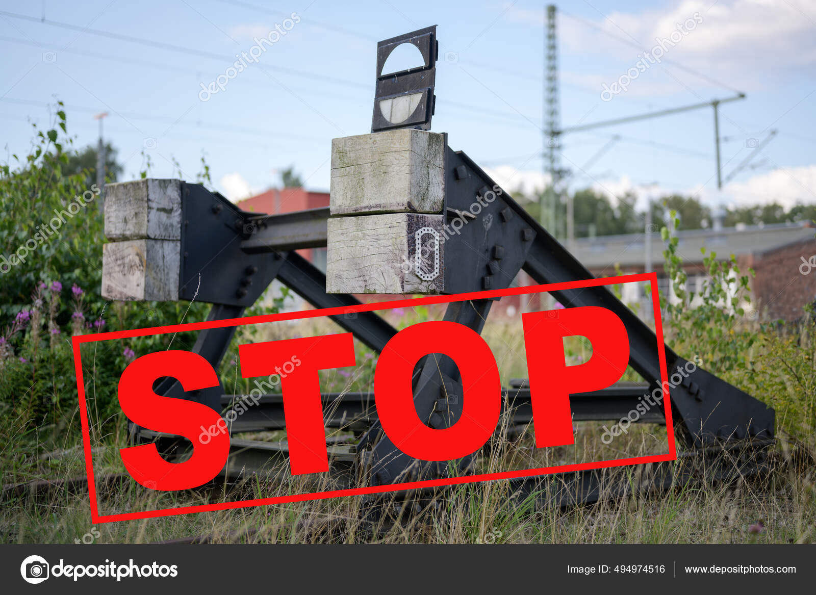 Buffer Block End Railway Track Text Stop Concept Strike Decommissioning ...