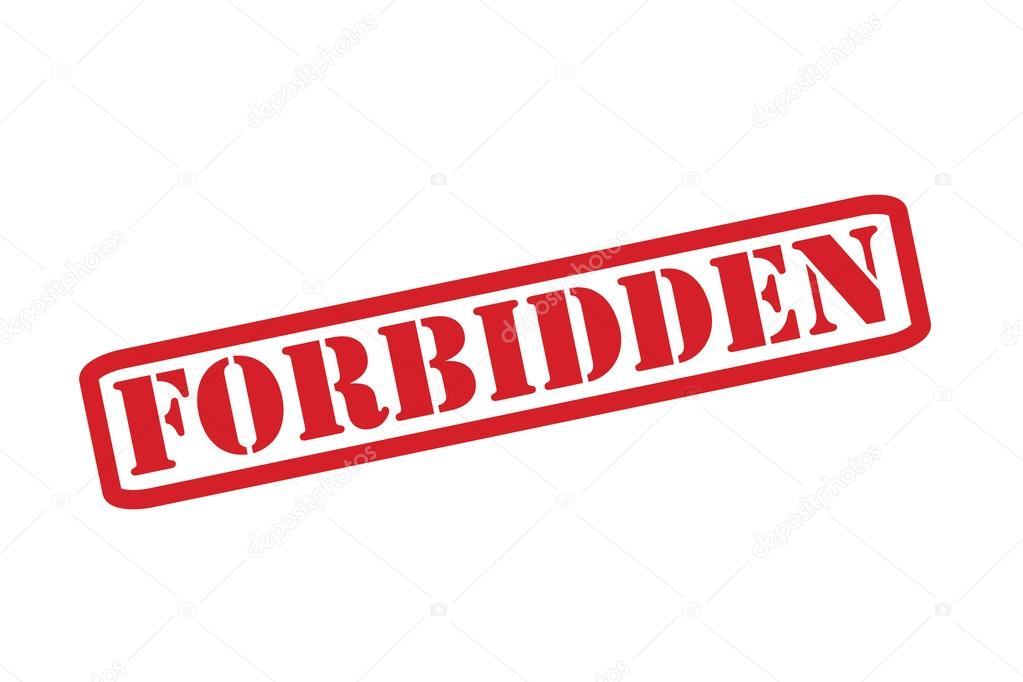 FORBIDDEN Rubber Stamp vector over a white background. Stock Vector ...