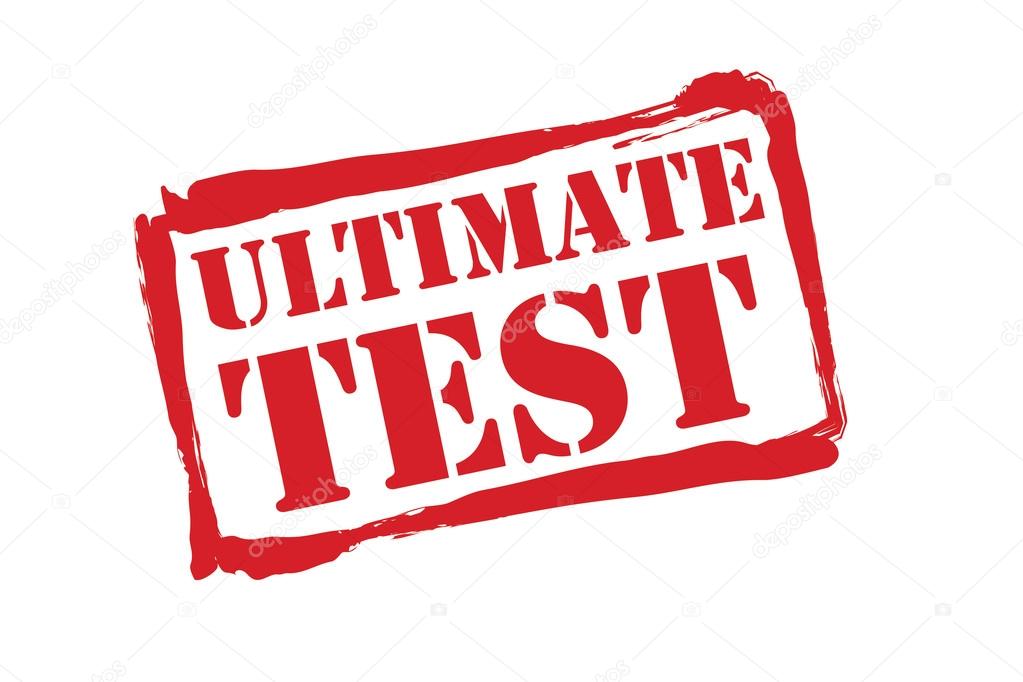 ULTIMATE TEST red rubber stamp vector over a white background. Stock ...