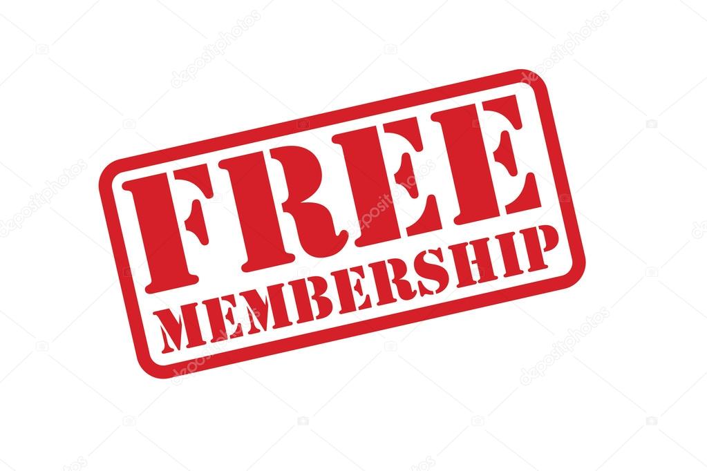FREE MEMBERSHIP red rubber stamp vector over a white background. Stock ...