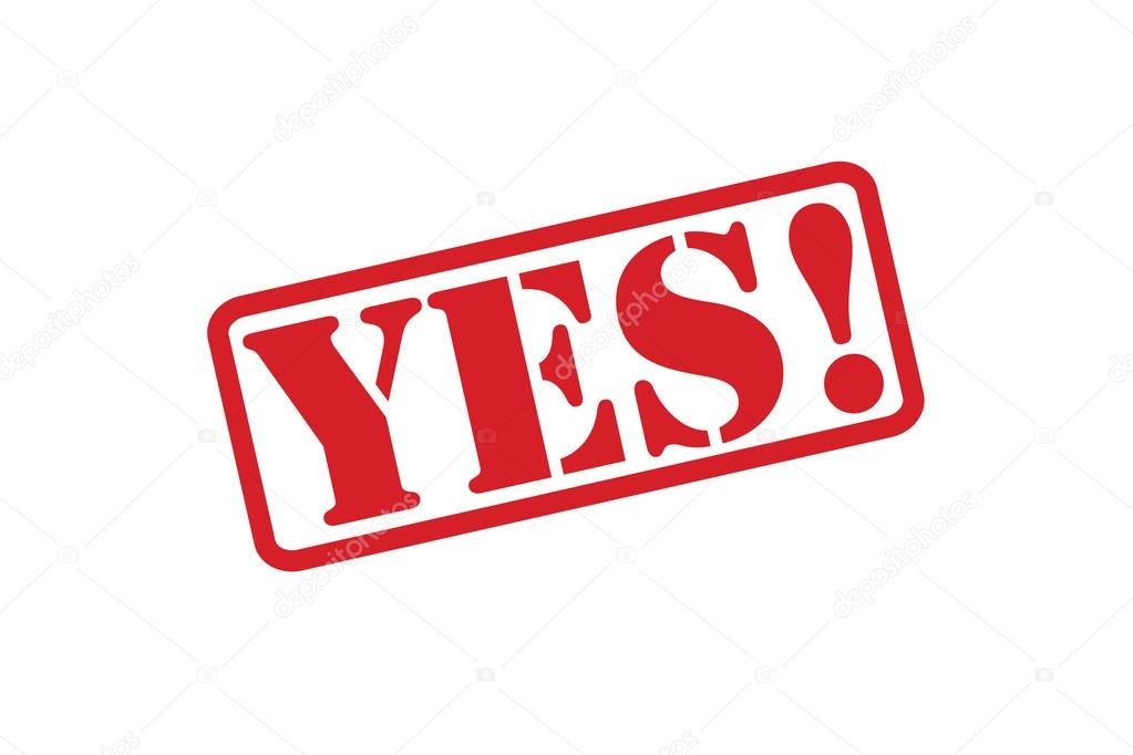 ¡Sí! vector de sello de goma roja sobre un fondo blanco . Stock Vector ...