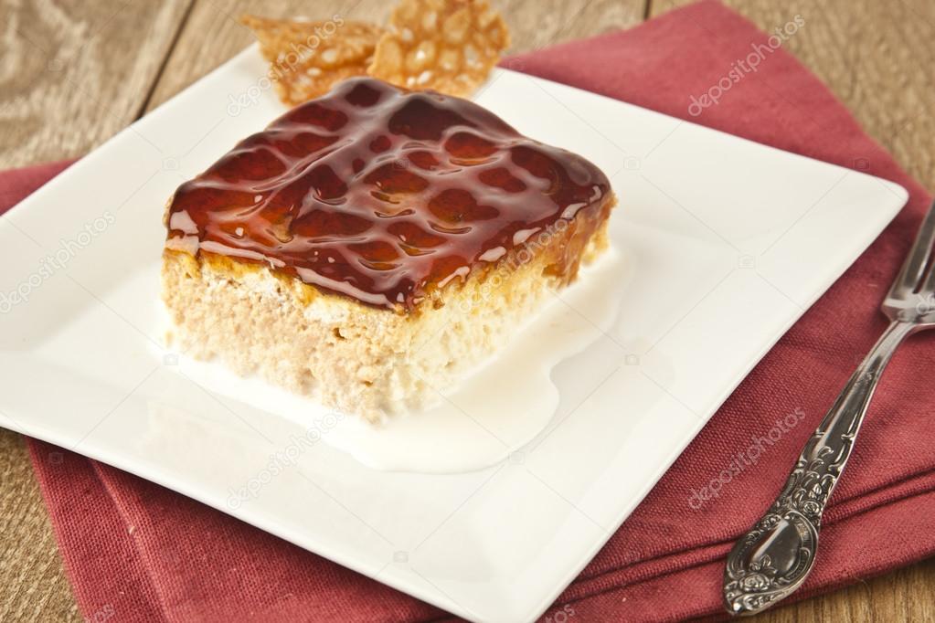 Turkish Traditional Trilece Caramel Dairy Dessert Cake Stock Photo by ...