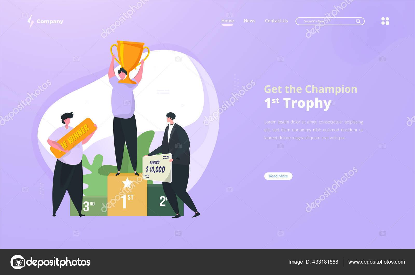 Get Champions First Trophy Achieve Success Illustration Concept Stock ...