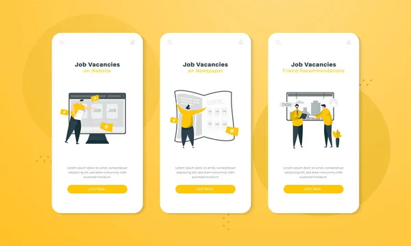 Online Job Recruitment Illustration Collection Set Stock Vector by ...