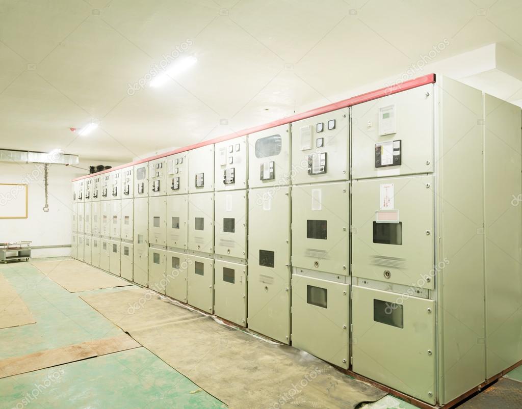 Electrical energy distribution substation in a power plant — Stock ...