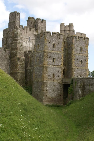 Castellated towers, Arundel Castle facade, West Sussex, England - Stock ...