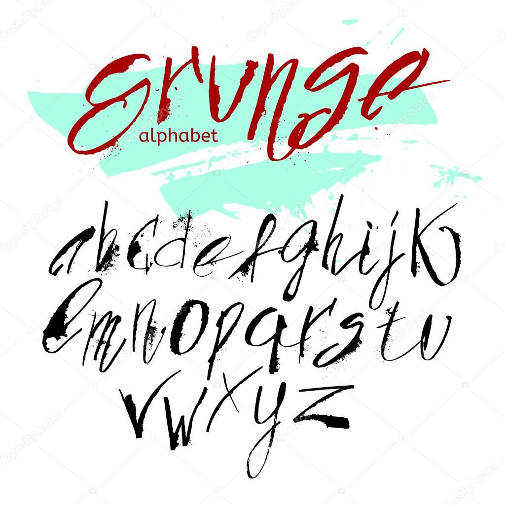 Black and red hand drawn alphabet Stock Vector Image by ©josephine_art ...