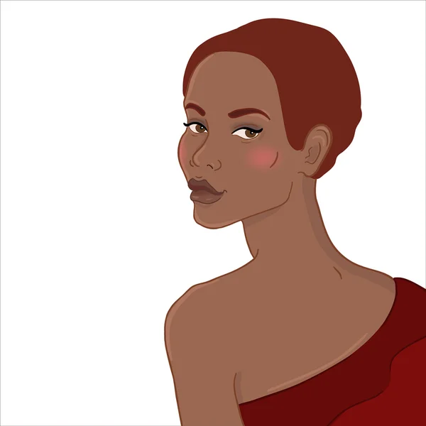 Portrait Of Bald African American Woman — Stock Vector © Vgorbash 80166012