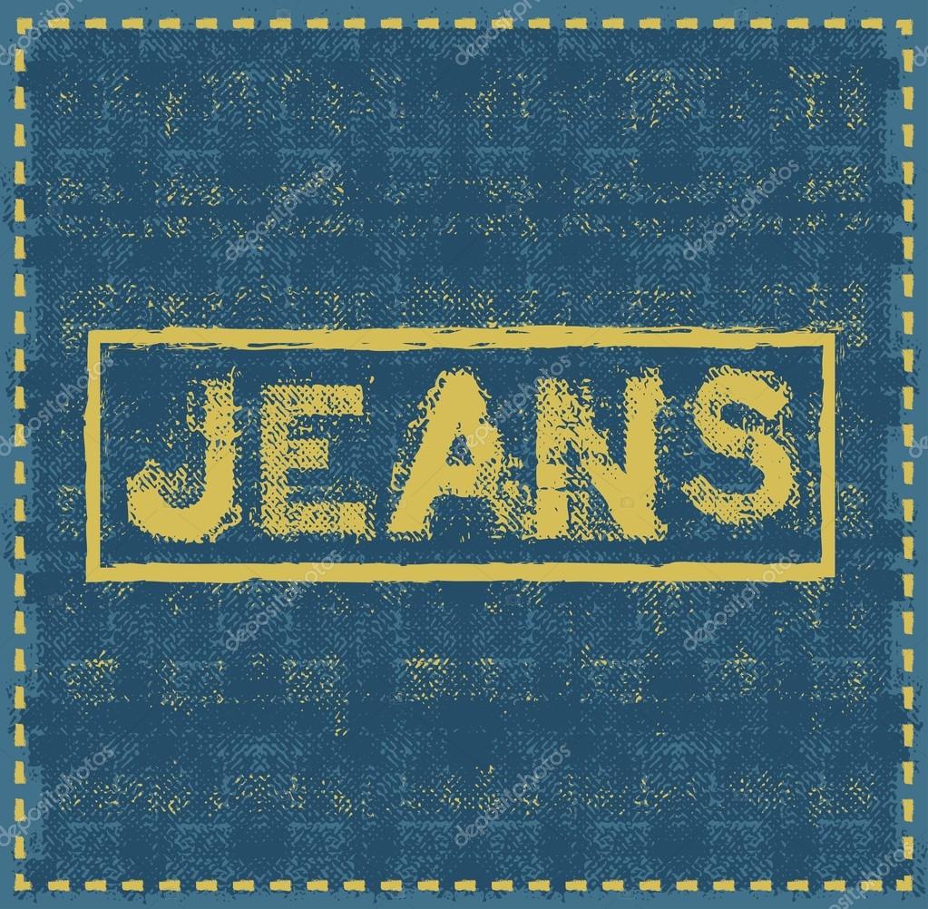 Jeans grunge background vector design template — Stock Vector ...