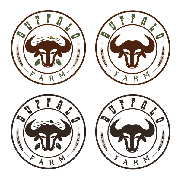 Buffalo farm vintage labels set — Stock Vector © UVAconcept #58031413