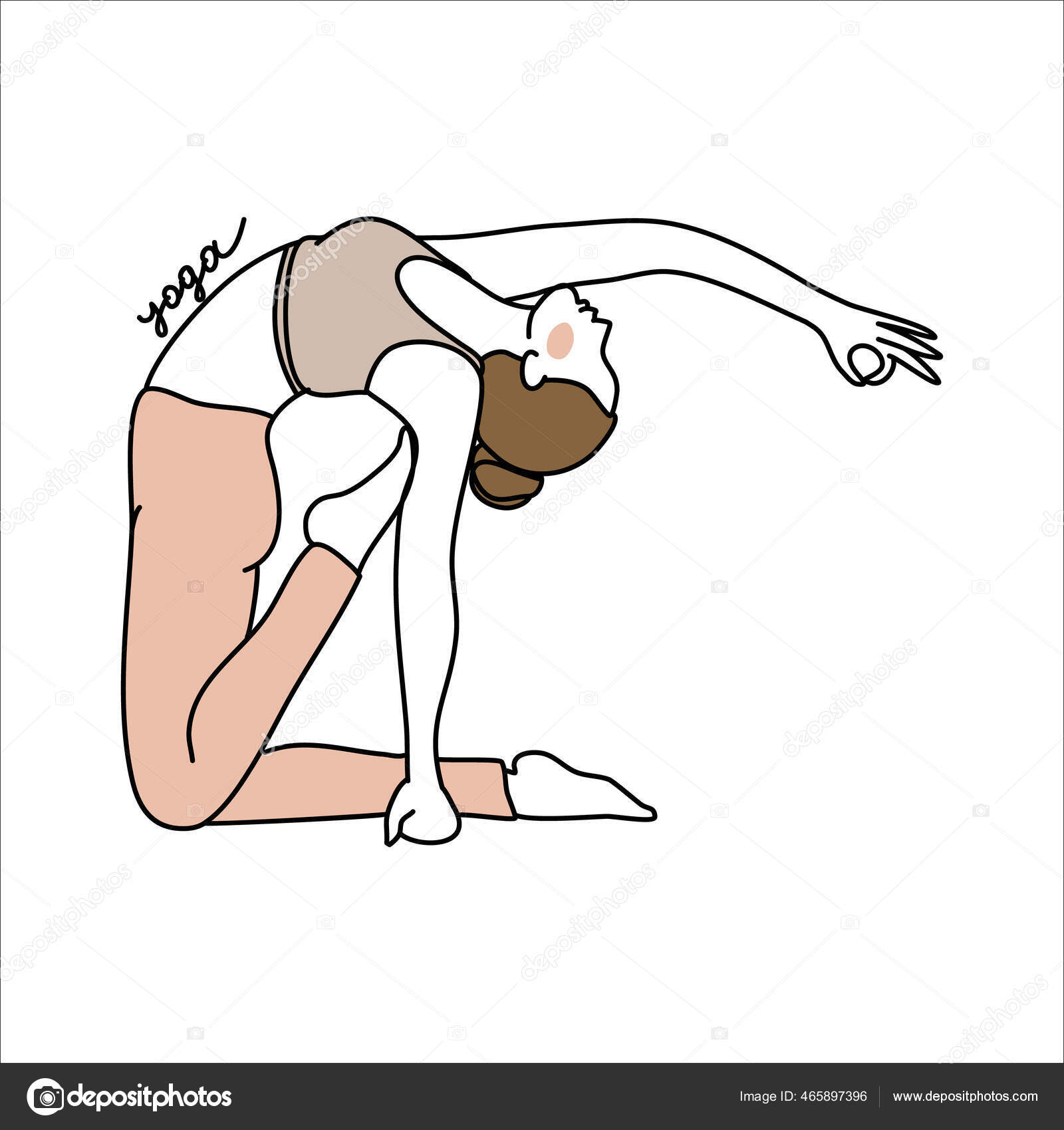 Young Faceless Girl Performs Stretching Yoga Exercises Pilates Healthy ...