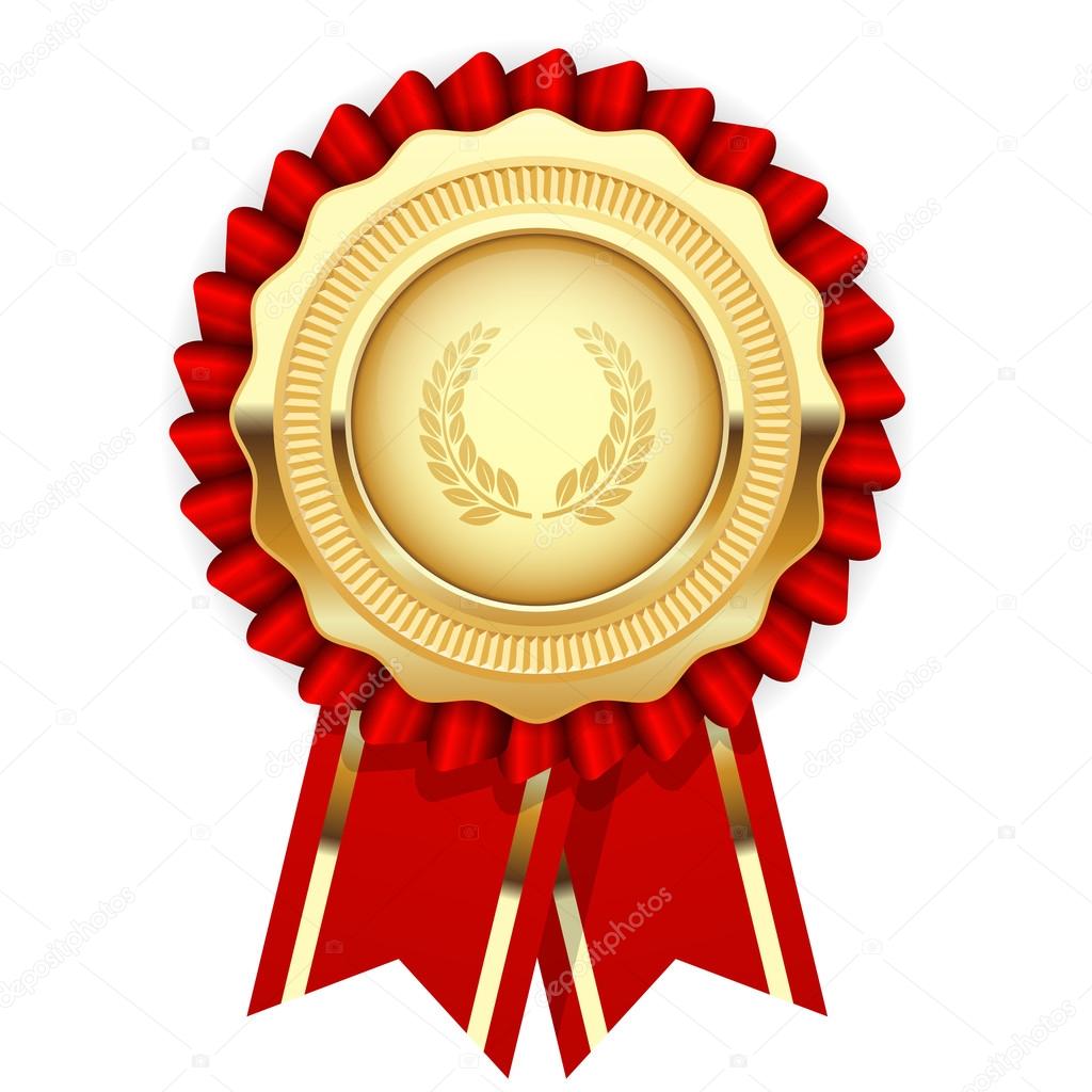 Plantilla de premio en blanco - roseta con medalla de oro vector ...