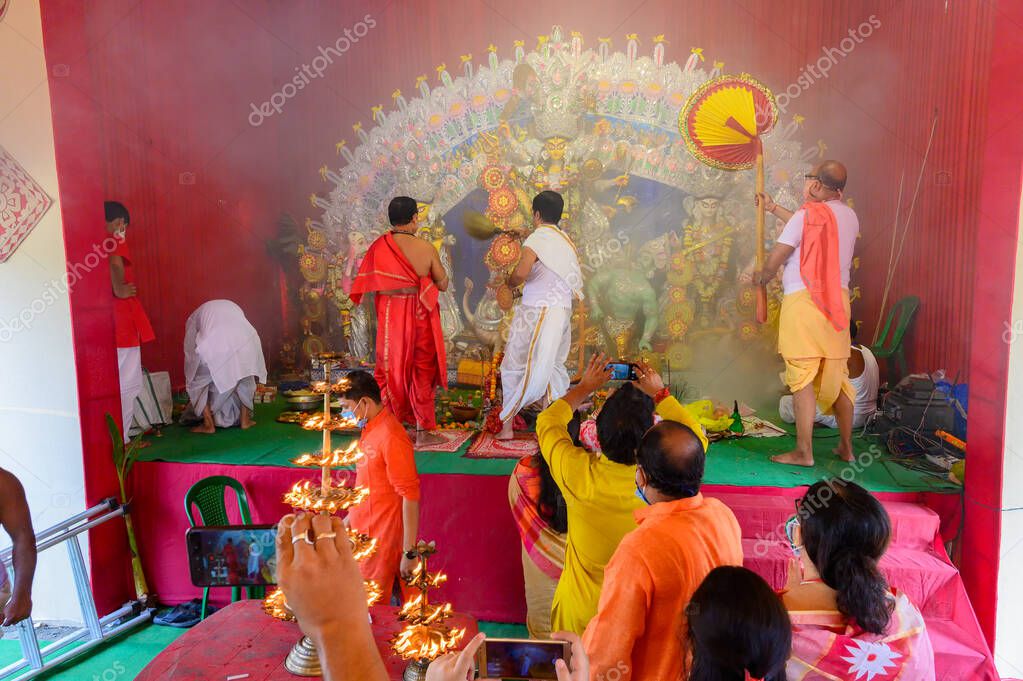 Howrah, Bengala Occidental, India - 25 de octubre de 2020: La diosa ...