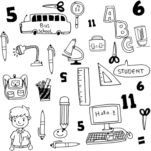 Vector illustration school tools in doodles Stock Vector by ...