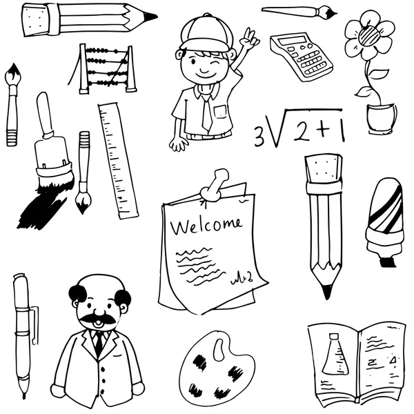 Vector illustration school tools in doodles Stock Vector by ...