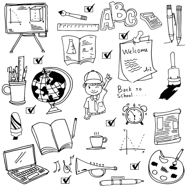 Vector illustration school tools in doodles Stock Vector by ...