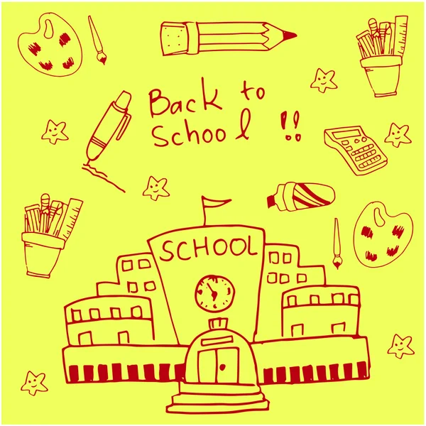 Welcome Back to School Classroom Supplies Notebook Doodles Stock Vector ...