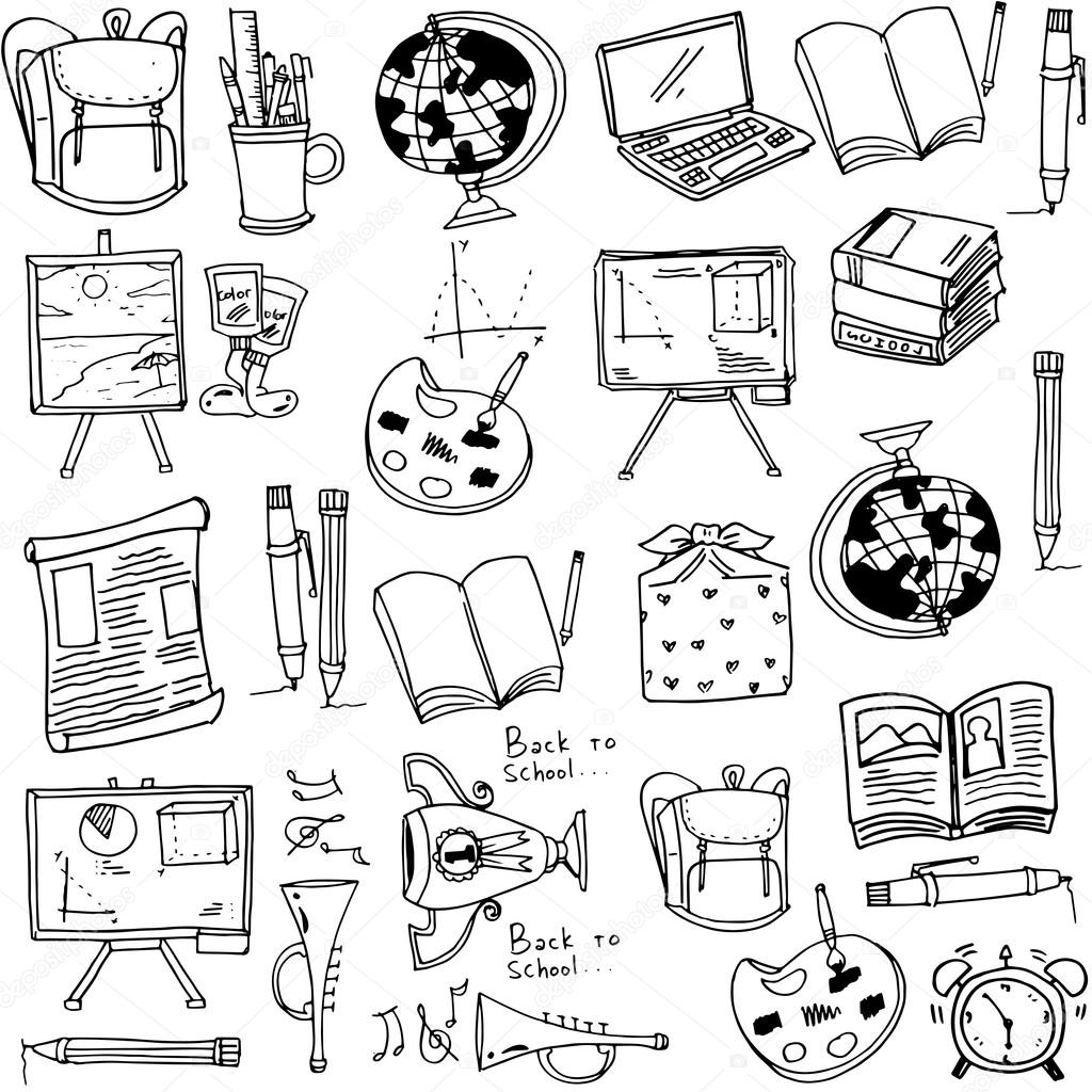 Hand draw education supplies doodles Stock Vector by ©wongsalam77 117745060
