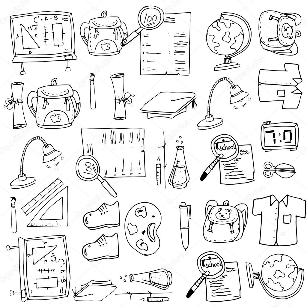 Hand draw of doodles collection school Stock Vector by ©wongsalam77 ...