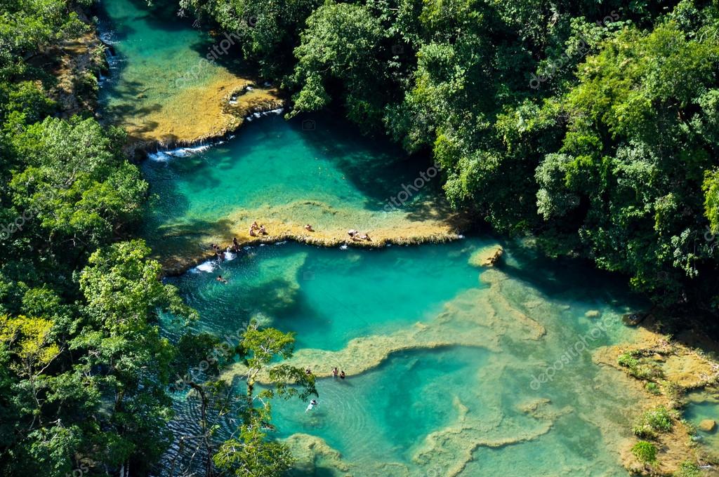 Semuc Champey natural swimming pools, Guatemala Stock Photo by ...