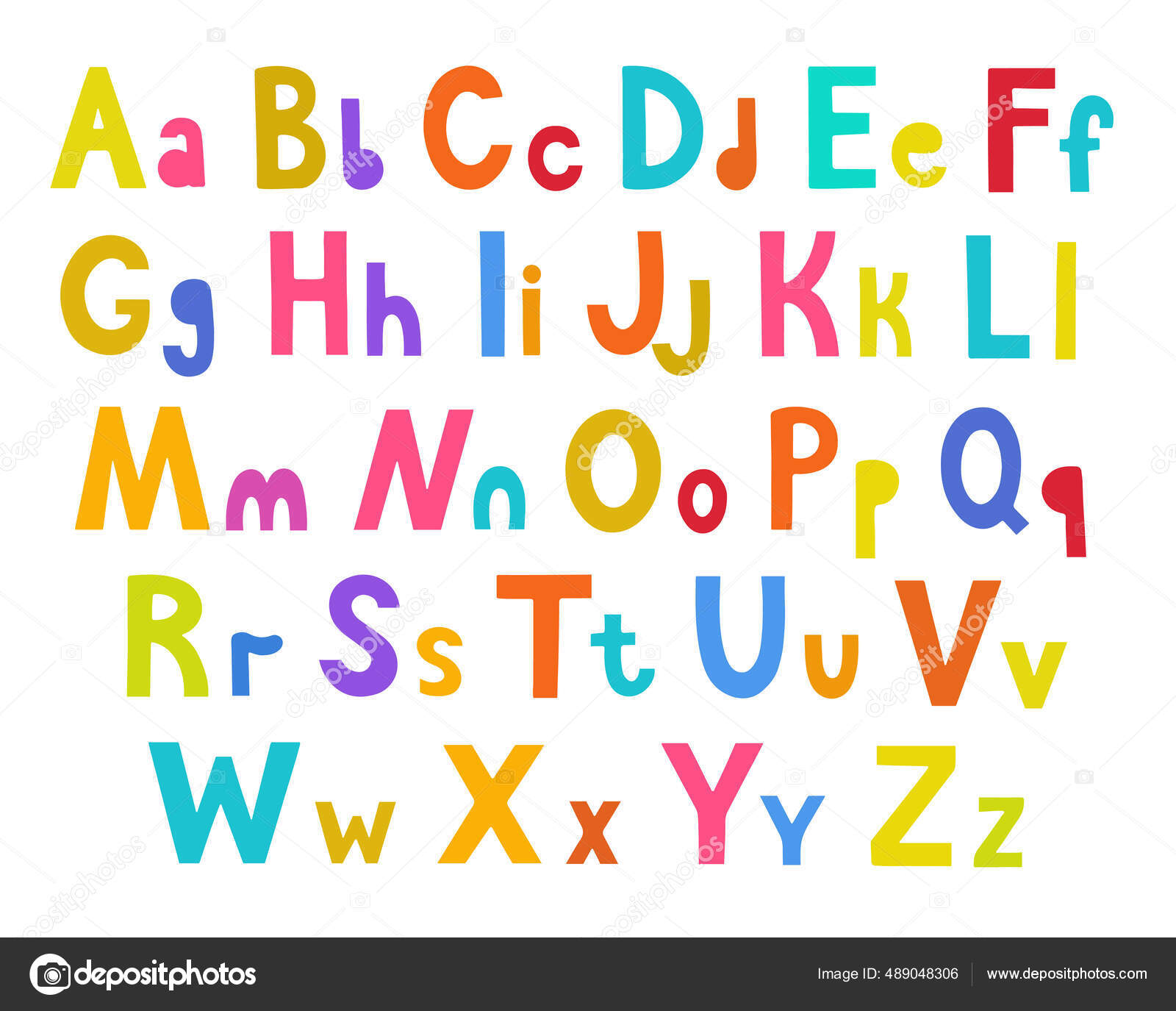 Kartun tangan menggambar huruf abc yang terisolasi pada latar belakang ...