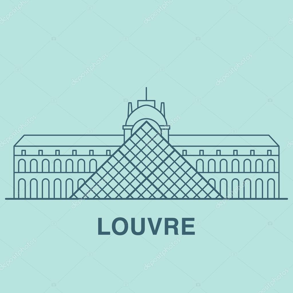 Illustration linéaire du Louvre . Stock Vector by ©Julija_grozyan 123180166