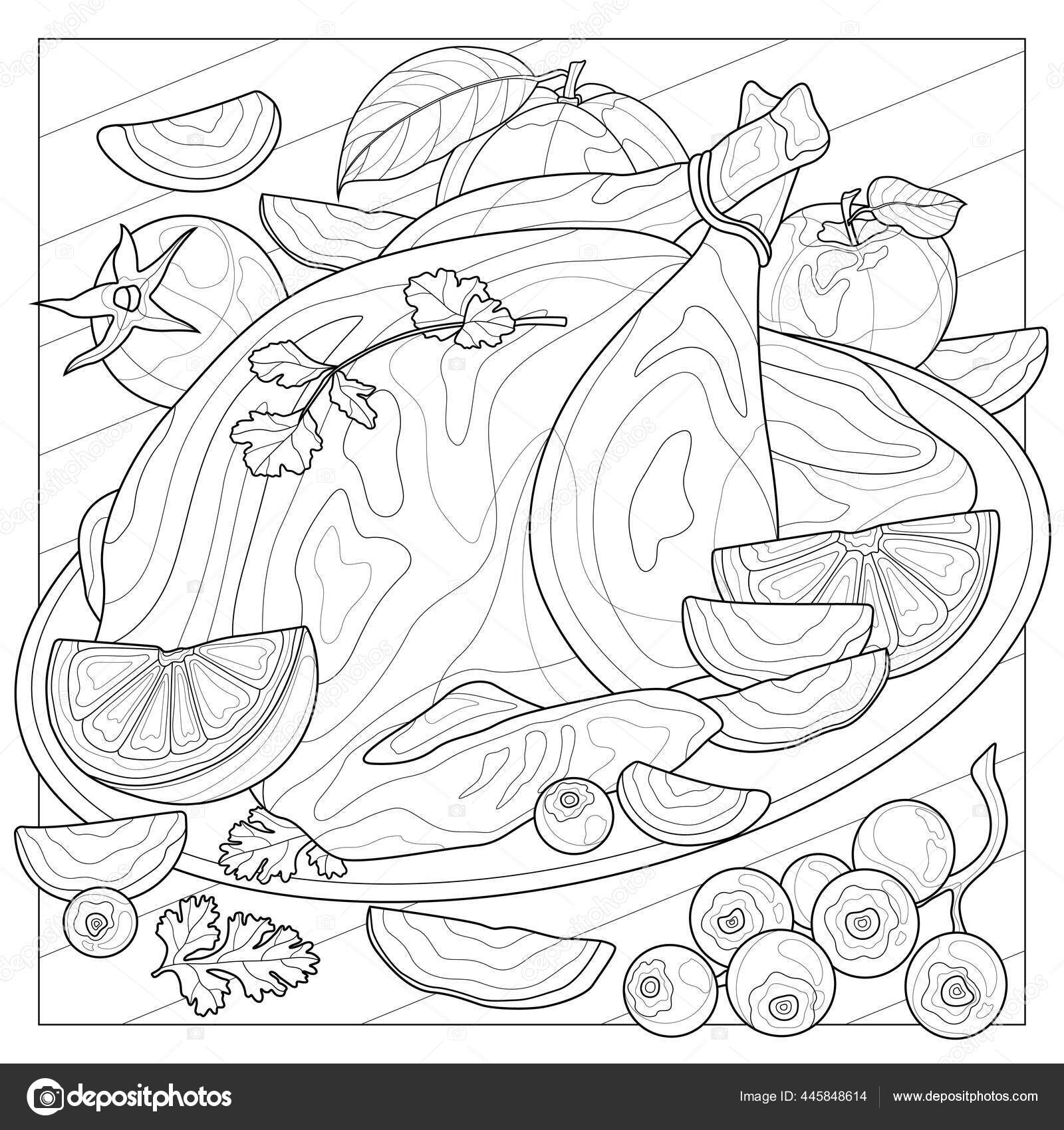 Chicken Food Coloring Page