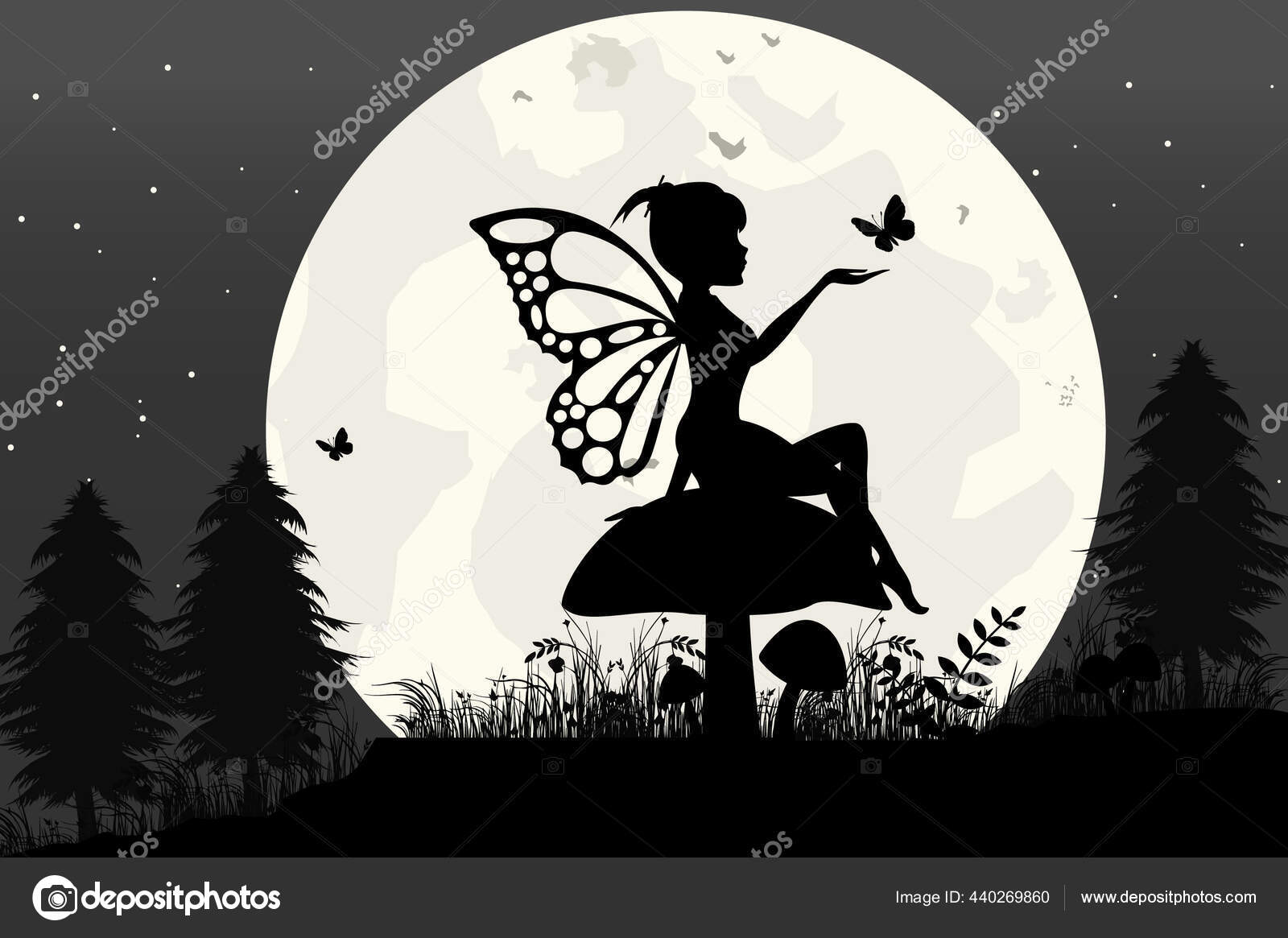 Fairy Silhouette Vector