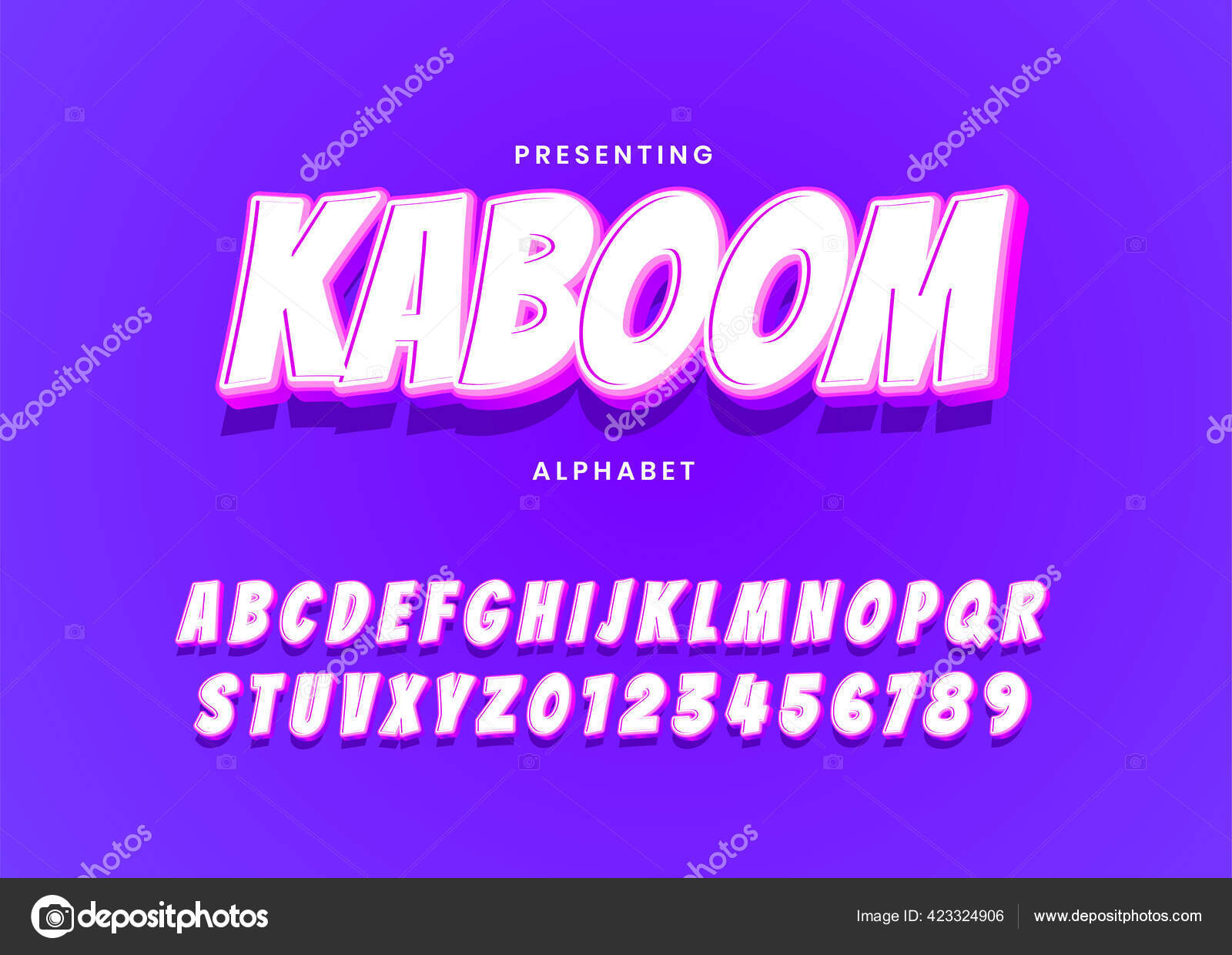 Kaboom Cartoon Bold Comic Font Alphabet Children Cute Alphabet Letters ...