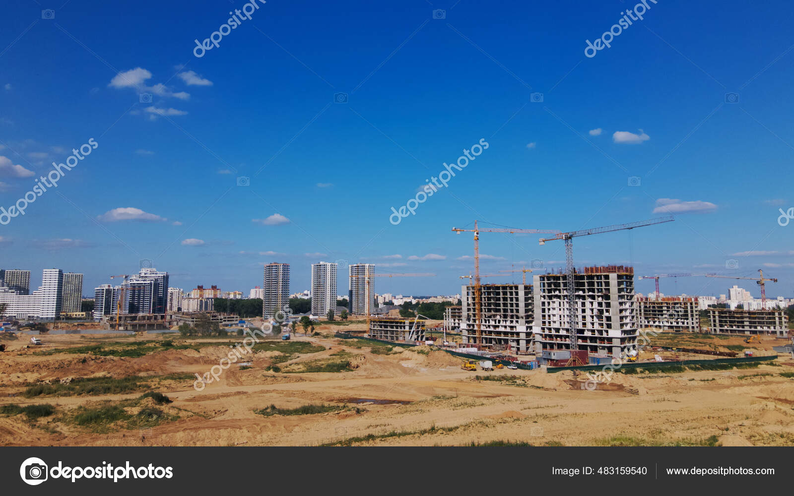 Modern Urban Development Construction Site Multi Storey Buildings ...