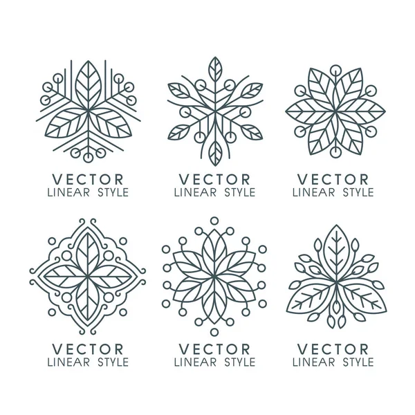 Vector Set Linear Design Elements Logo Design Templates Mono Line Stock ...