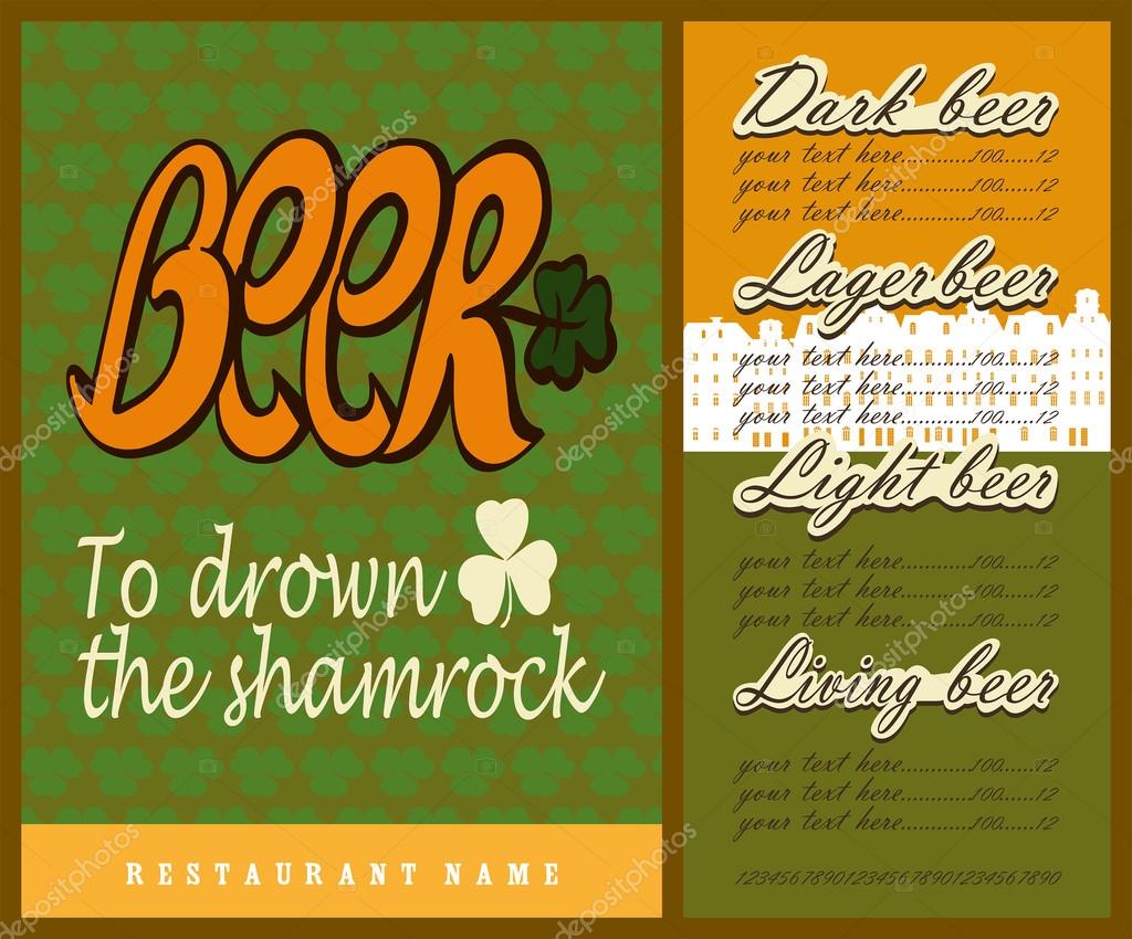 Beer menu design with type compositions Stock Vector Image by ©htos ...