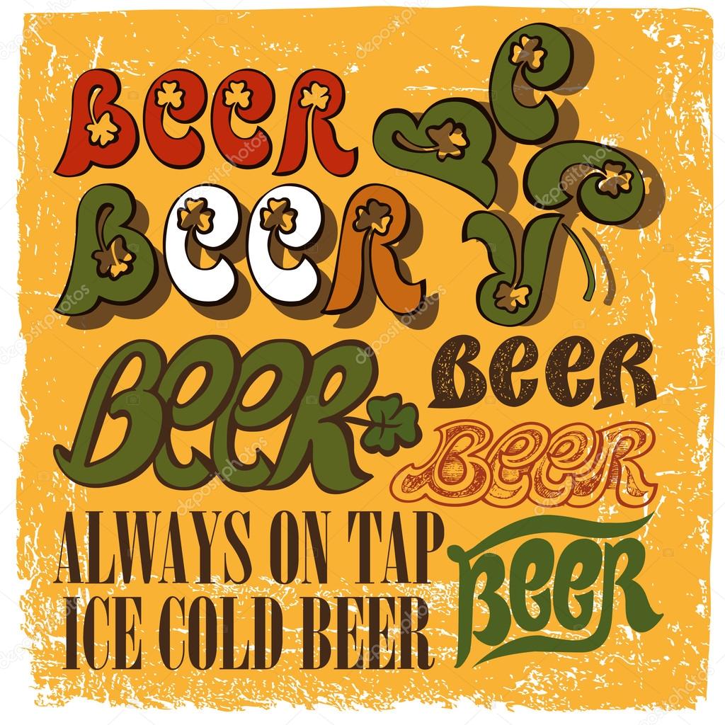 Design set of handwritten type for beer theme. Stock Vector Image by ...
