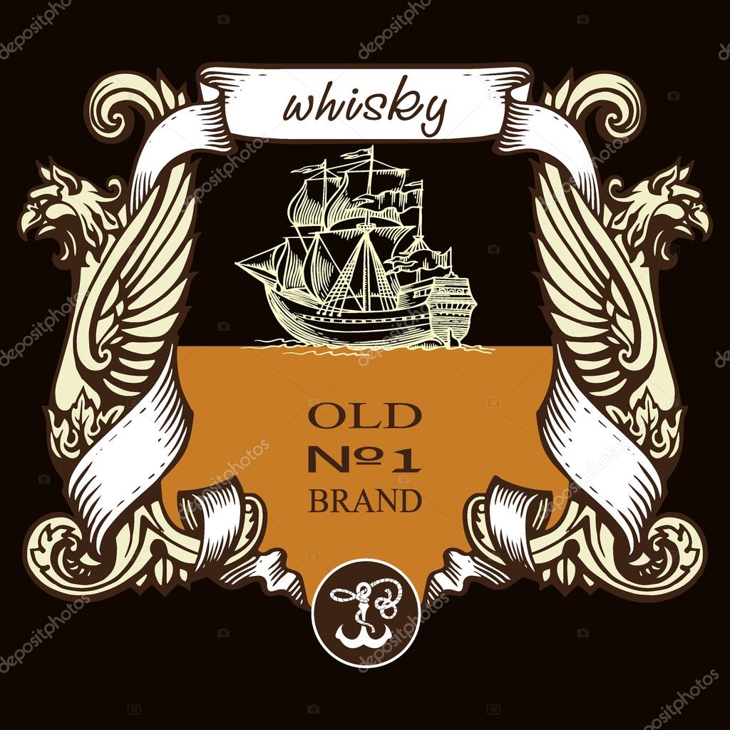 Whiskey vintage label sign Stock Illustration by ©htos #67833205